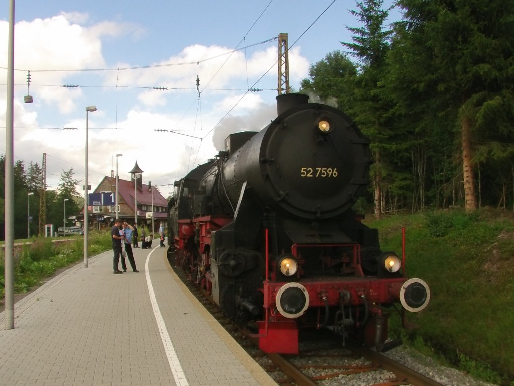 52 7596 bei einer Sonderfahrt der IG 3Seenbahn am 28.07.12 in Feldberg-Bärental - Bahnbilder.de