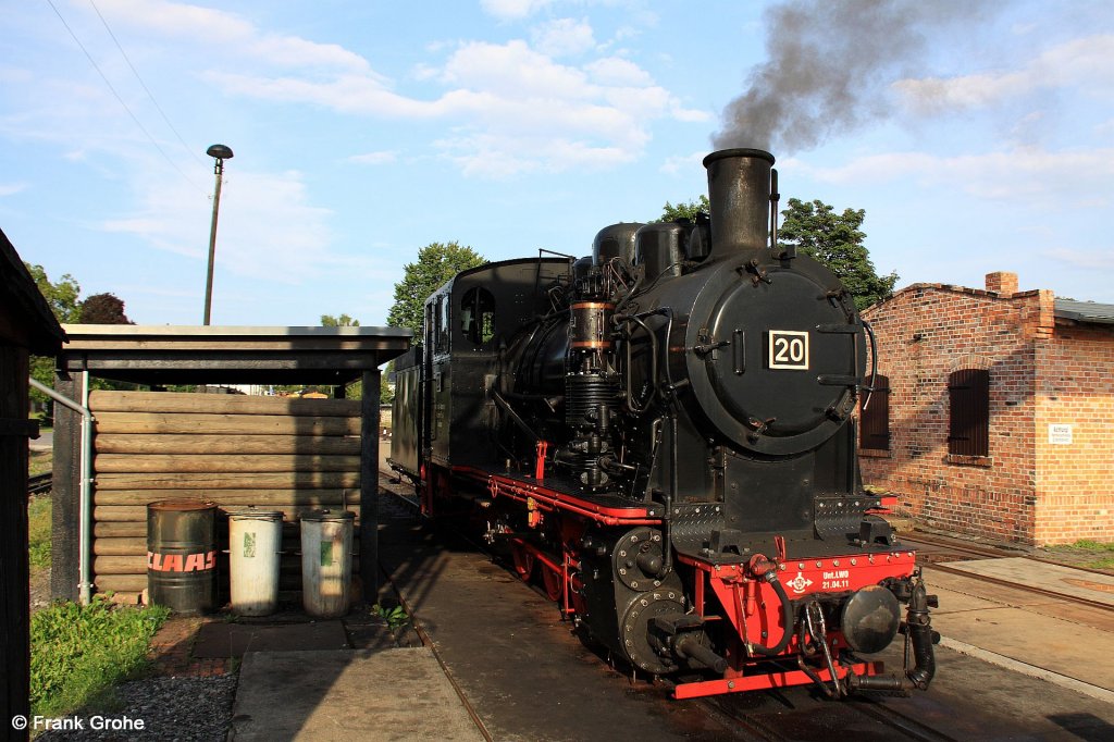 Mansfelder Bergwerksbahn Lok Nr. 20, 750 mm Spurweite, wird für den planmäßigen Museumsbetrieb ...