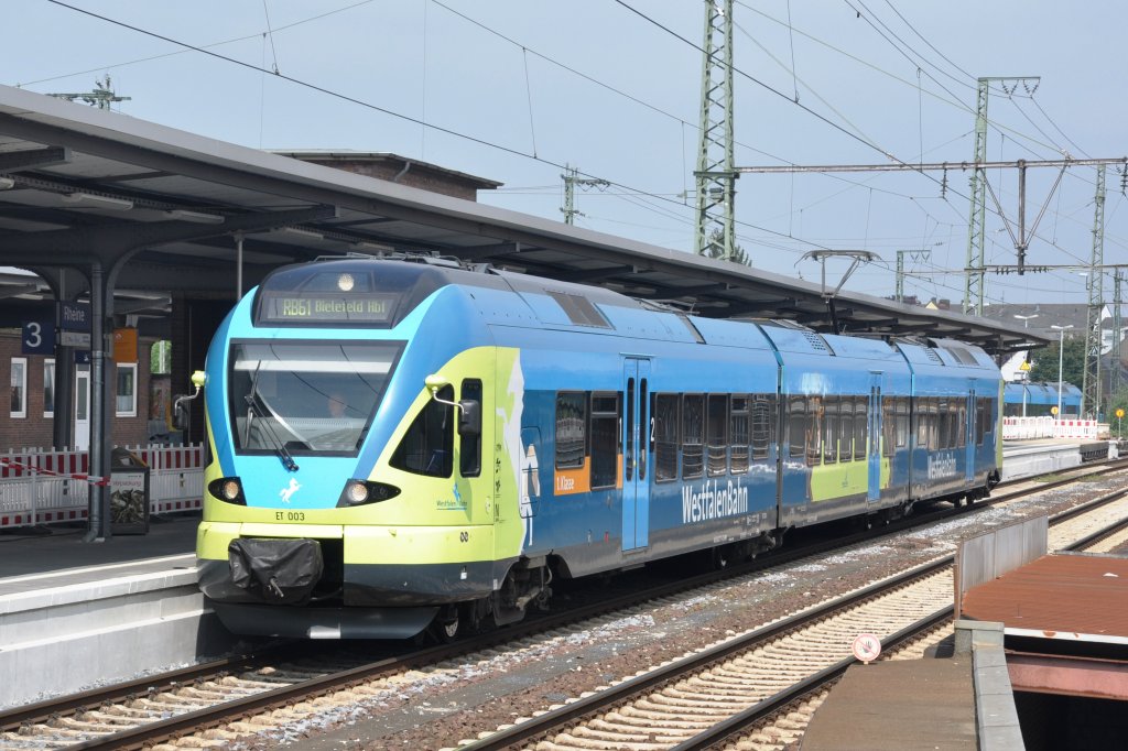 RHEINE (Kreis Steinfurt), 19.05.2013, ET 003 als RB 61 nach Bielefeld Hbf, heute ausnahmsweise ...
