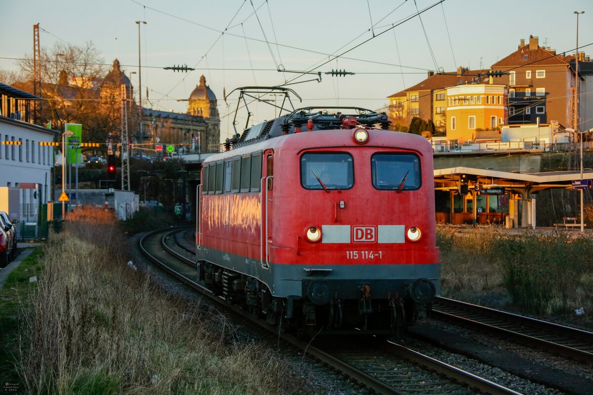115 114 DB in Wuppertal nach Koblenz, März 2022. - Bahnbilder.de