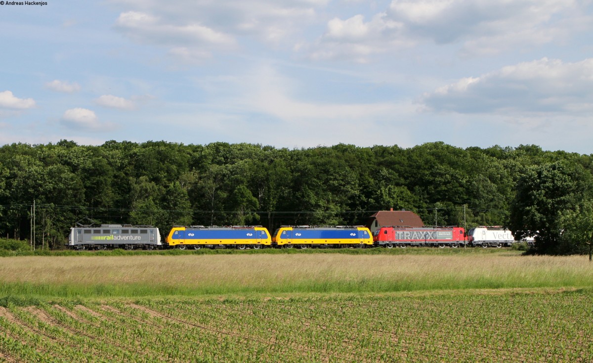 139 558-1; 186 016-9; 186 0117-7; 187 009-6 und 193 901-6 mit dem DGS 94149 (Basel Bad Bf ...