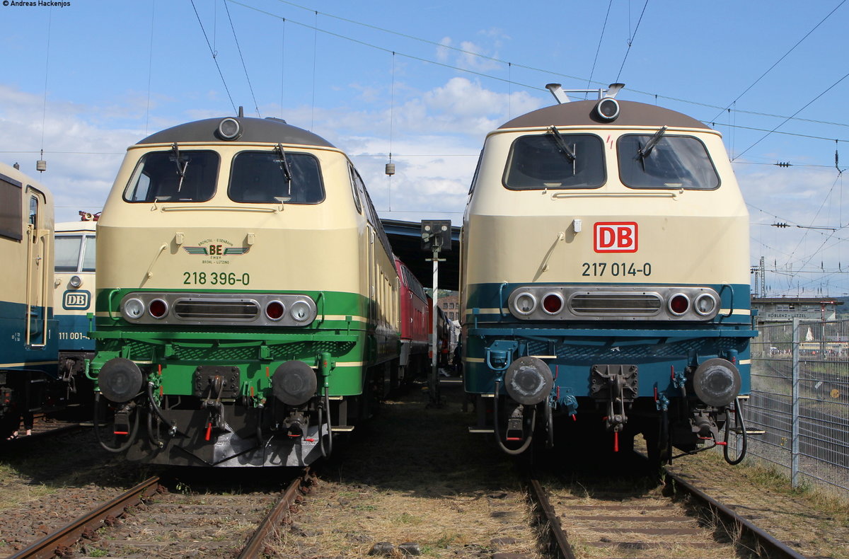 218 396-0 und 217 014-0 beim Sommerfest Koblenz Lützel 16.6.18 - Bahnbilder.de
