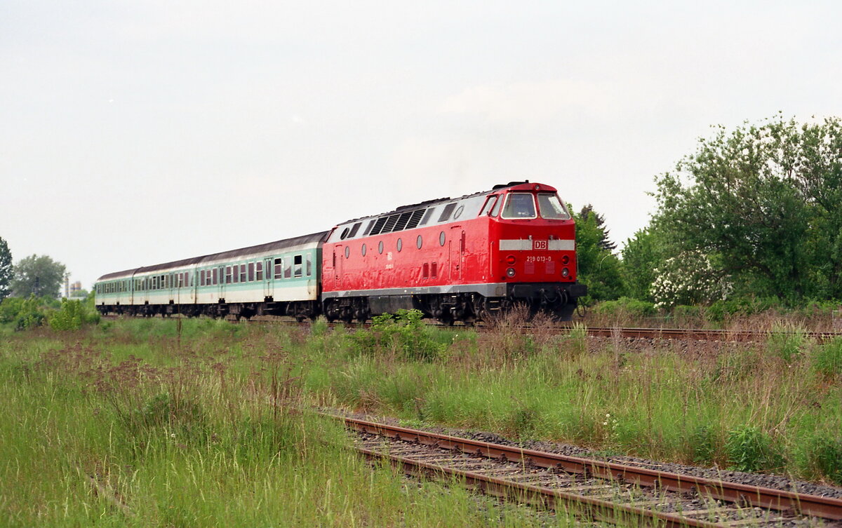 219 013-9 bei Mühlhausen/Thüringen Scan aus ca - Bahnbilder.de