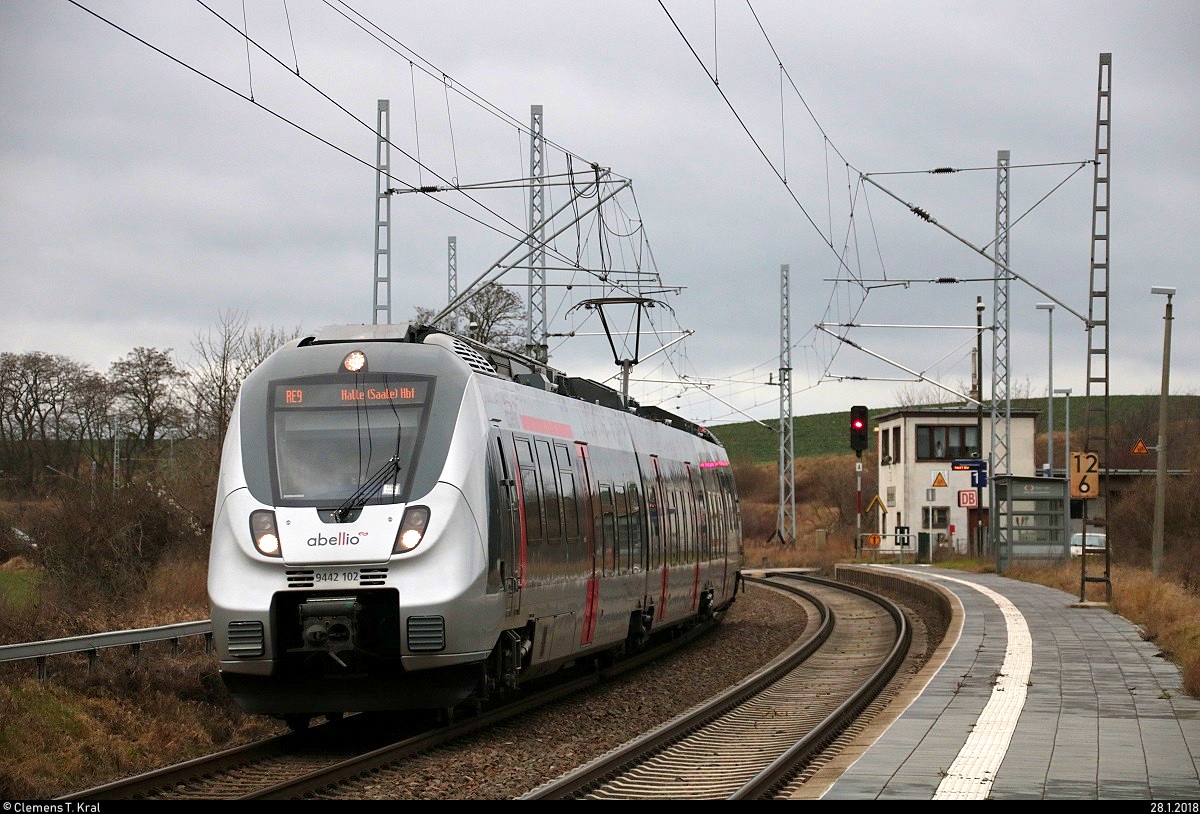 9442 102 (Bombardier Talent 2) von Abellio Rail Mitteldeutschland als RE 74711 (RE9) von Kassel ...