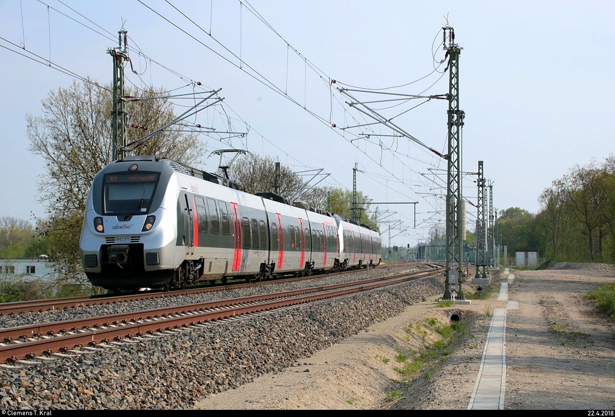 9442 615 und 9442 ??? (Bombardier Talent 2) von Abellio Rail Mitteldeutschland als RE 74591 ...