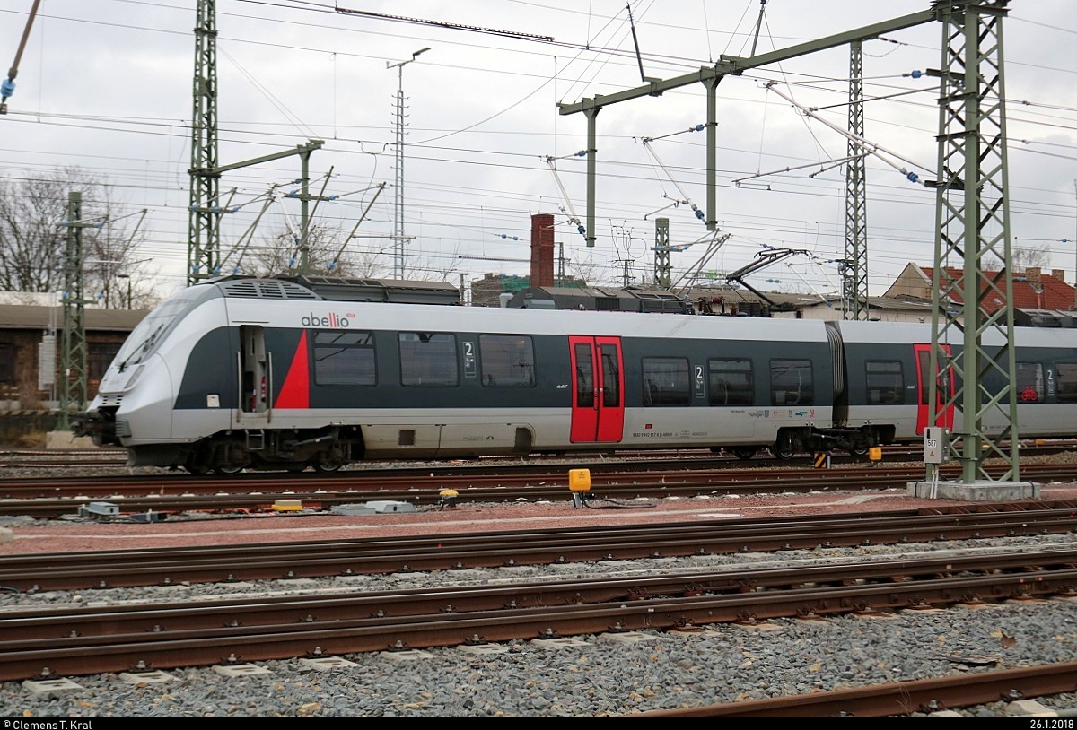 9442 617-8 (Bombardier Talent 2) von Abellio Rail Mitteldeutschland wird nach Beendigung seiner ...