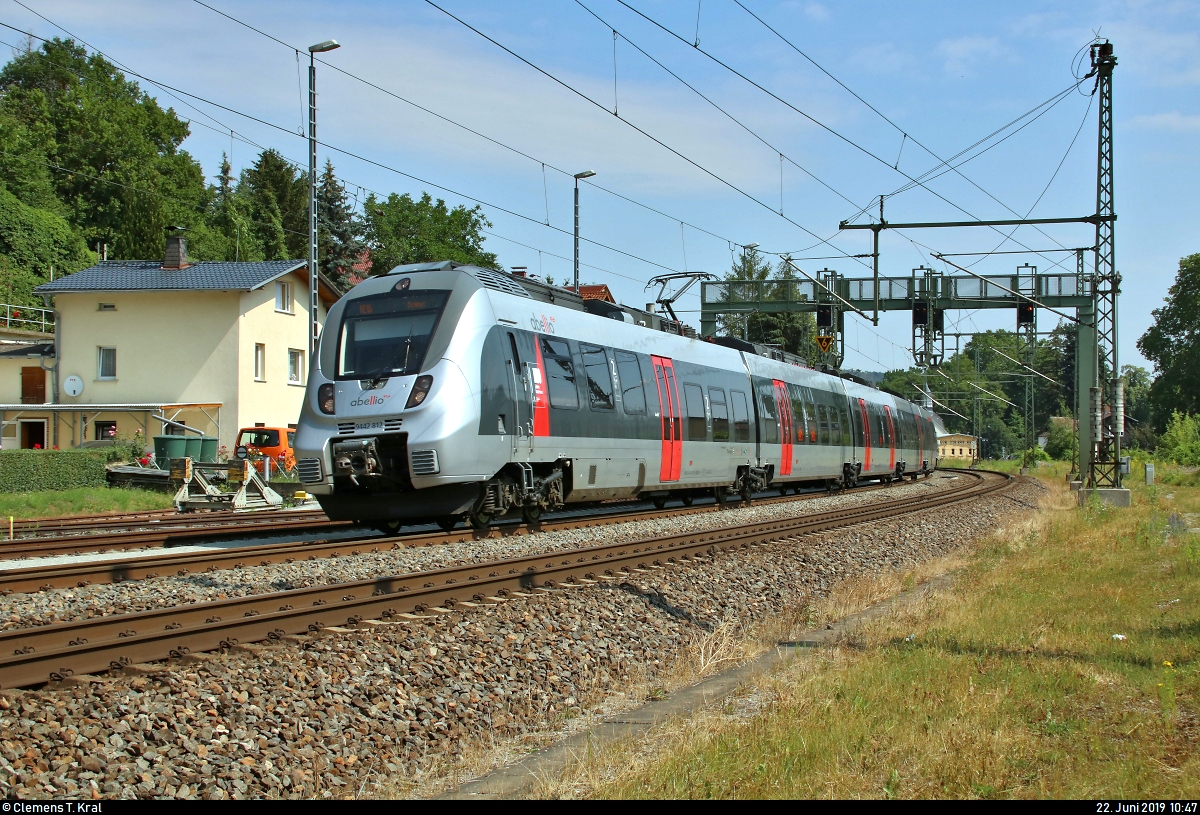 9442 812 (Bombardier Talent 2) von Abellio Rail Mitteldeutschland als RE 74504 (RE16) von Halle ...