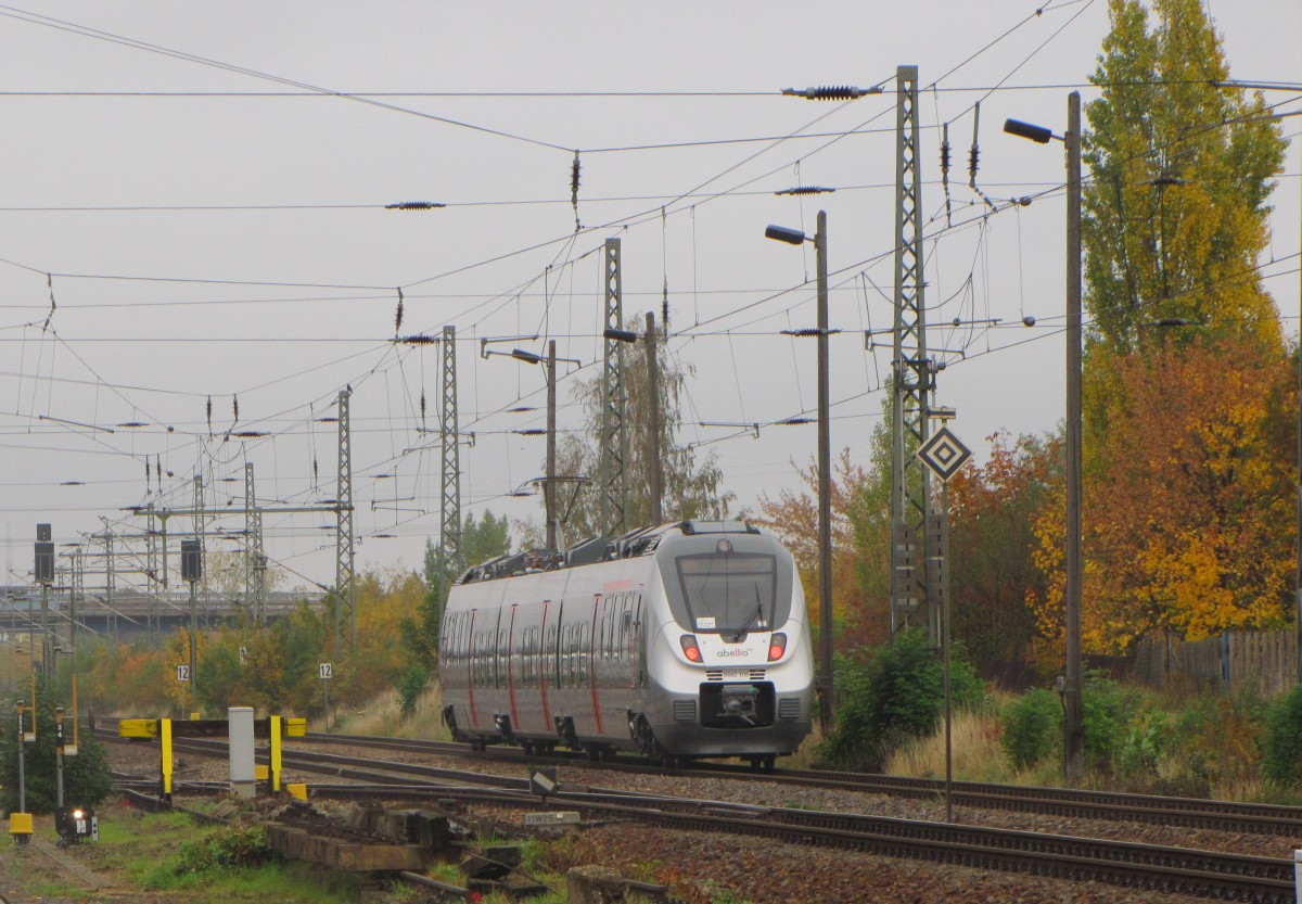 abellio 9442 608, unterwegs für DB Regio, als RB 16364 von Erfurt Hbf nach Sangerhausen, am 09. ...