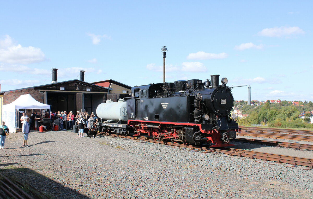 Beim Eisenbahnwochenende der Mansfelder Bergwerksbahn am 30.09.2023 in Hettstedt ...