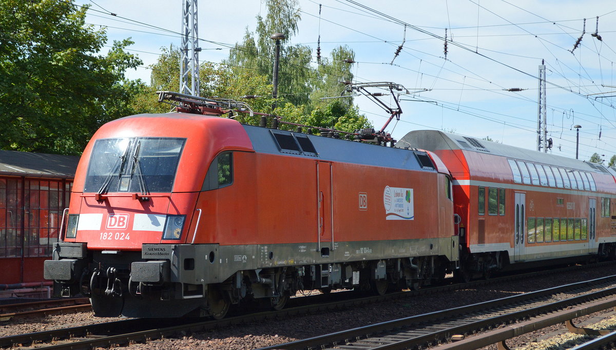 Der RE1 nach Frankfurt/Oder mit 182 024 [NVR-Number: 91 80 6182 024-0 D-DB], diese trägt aktuell ...