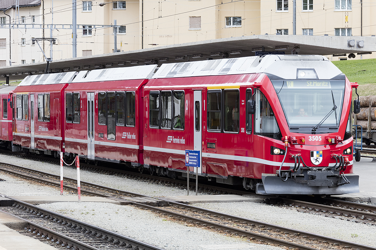RhB, ABe 8/12, 3505, 12.05.2018, Pontresina - Bahnbilder.de