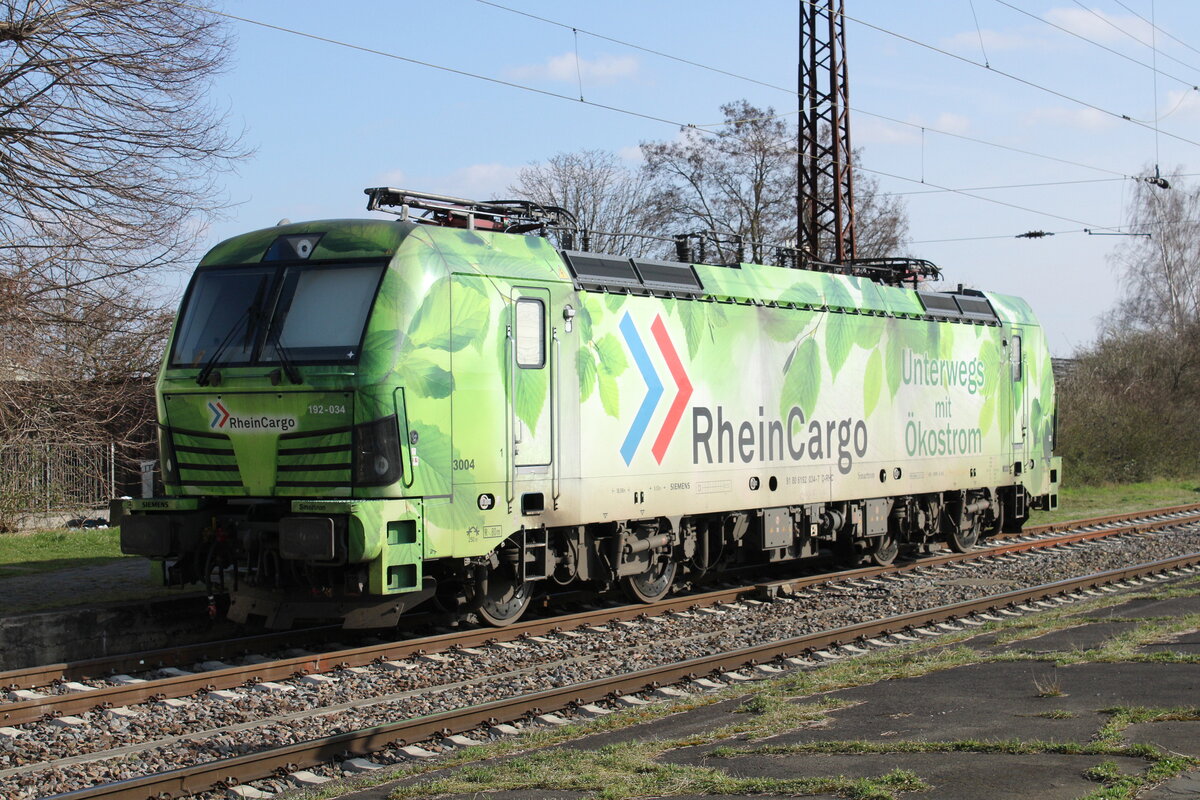 RheinCargo 192 034 am 17.03.2024 in Großkorbetha - Bahnbilder.de