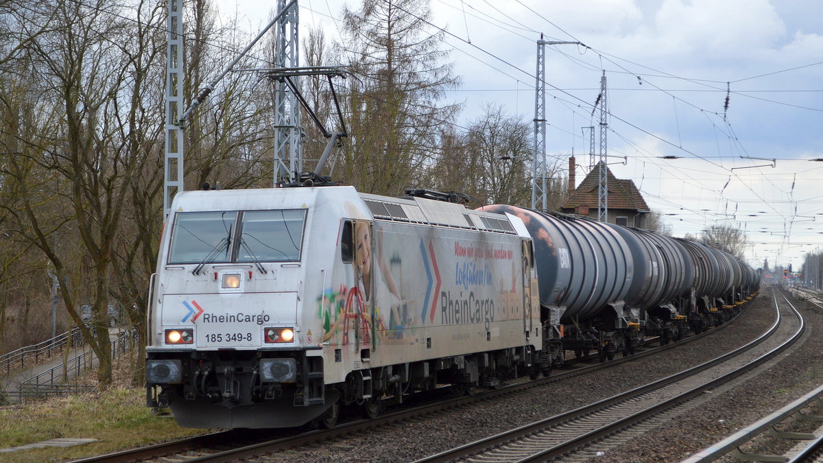 RheinCargo GmbH & Co. KG, Neuss [D] mit "185 349-8" [NVR-Nummer: 91 80 6185 349-8 D-RHC] und ...