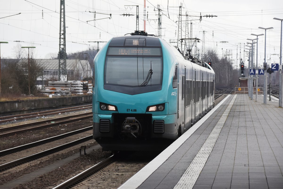 RHEINE (Kreis Steinfurt), 14.03.2018, ET 4.06 der Eurobahn als RB61 nach Hengelo (Niederlande ...