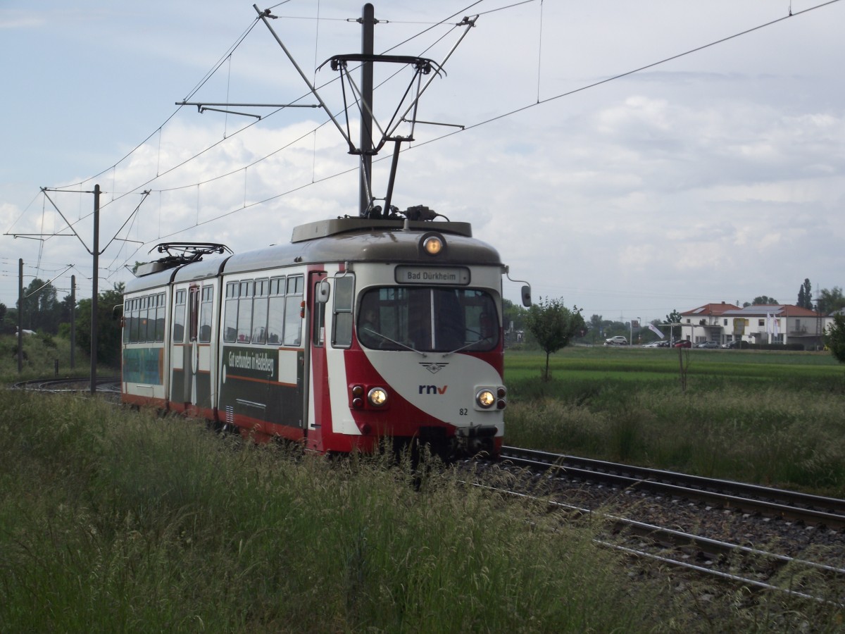 RNV OEG Düwag GT8 82 am 15.05.11 bei Edingen - Bahnbilder.de