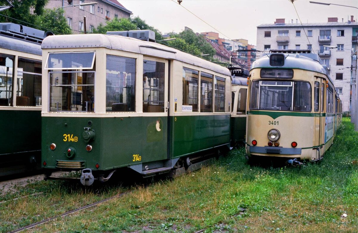 Straßenbahn Graz: Straßenbahnbeiwagen 314 (ein Wagen aus der Grazer ...