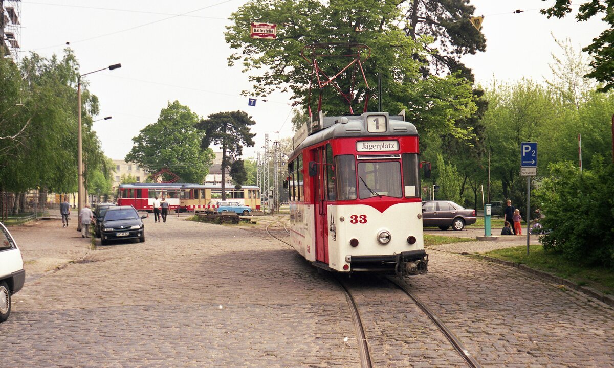 Straßenbahn Naumburg/Saale__Tw 33 [T57; VEB Gotha 1958; ex Frankfurt/O ex Gotha; ab 2003 ...