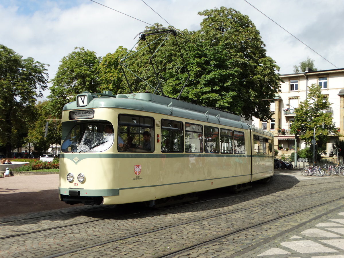 VGF Düwag N-Wagen 112 in Frankfurt Zoo am 04.09.16 dem Tag der Verkehrsgeschichte - Bahnbilder.de