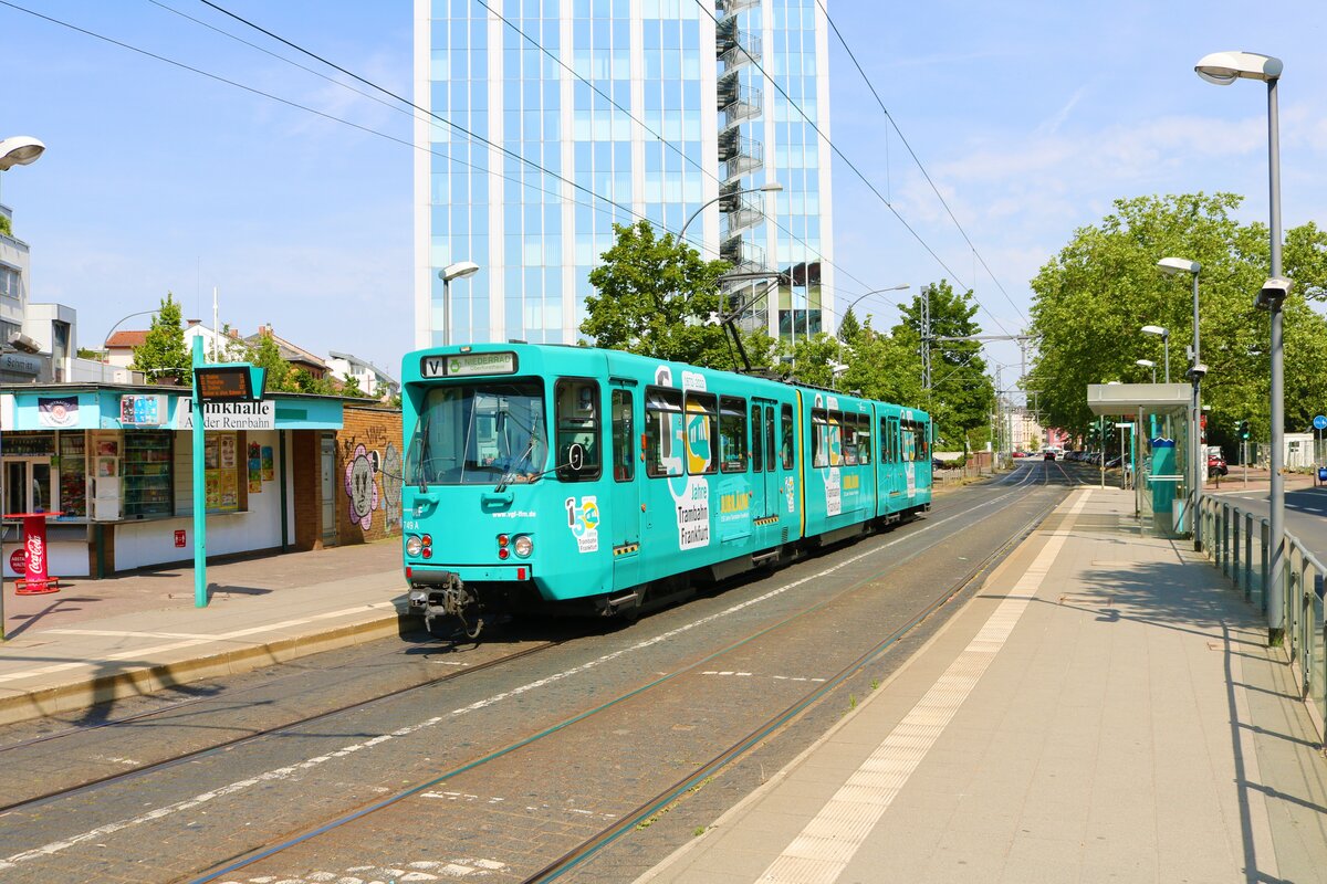 VGF Düwag Pt Wagen 749 am 19.06.22 bei einer Sonderfahrt in Frankfurt am Main - Bahnbilder.de