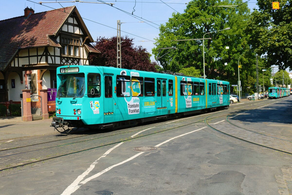 VGF Düwag Pt Wagen 749 am 19.06.22 bei einer Sonderfahrt in Frankfurt am Main - Bahnbilder.de