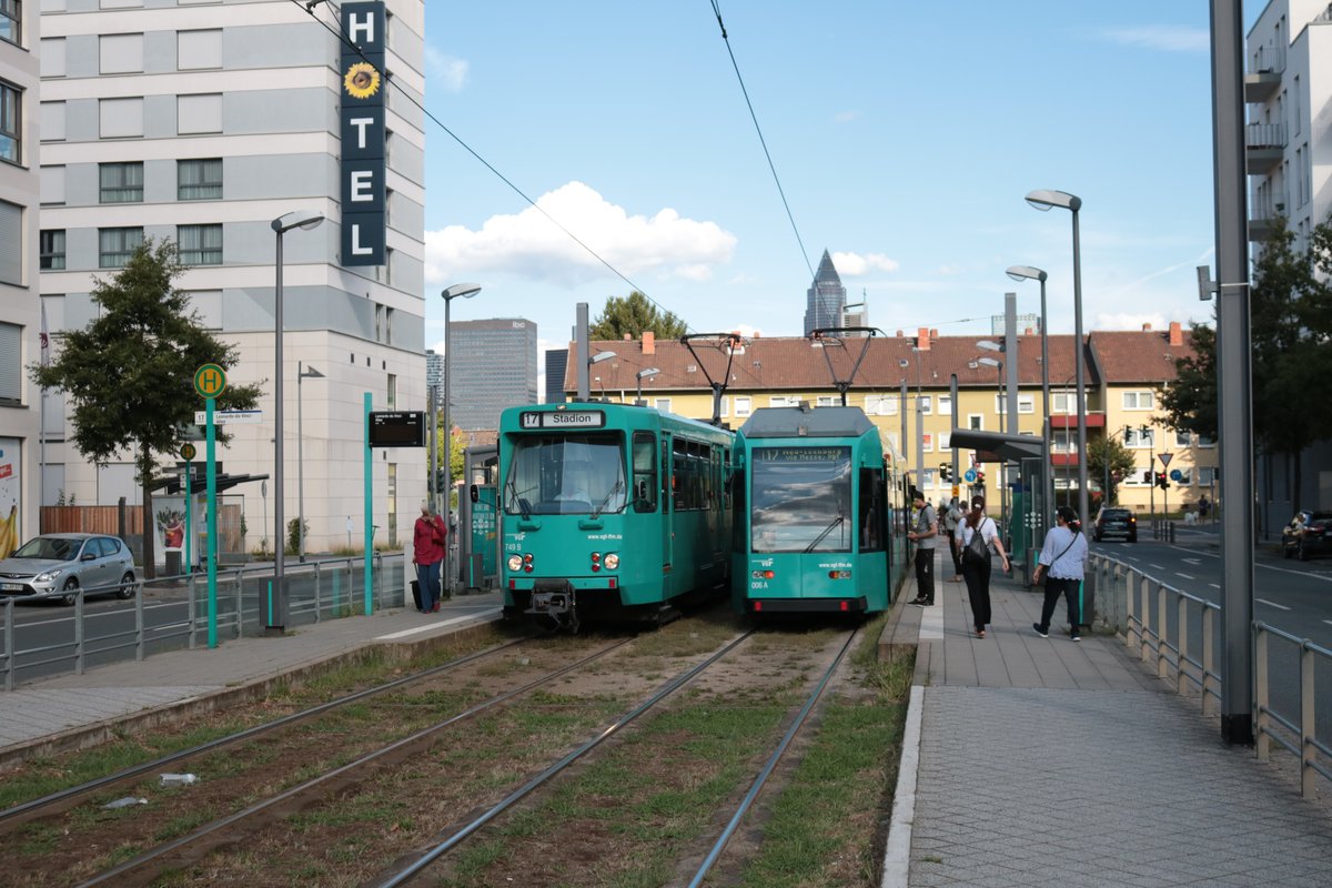 VGF Düwag Pt-Wagen 749 am 19.08.20 in Frankfurt am Main - Bahnbilder.de