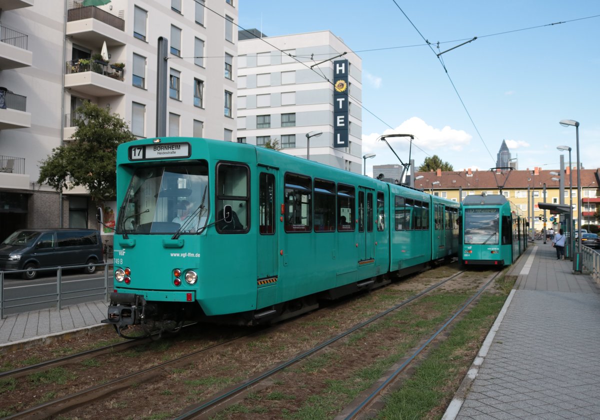 VGF Düwag Pt-Wagen 749 am 19.08.20 in Frankfurt am Main - Bahnbilder.de