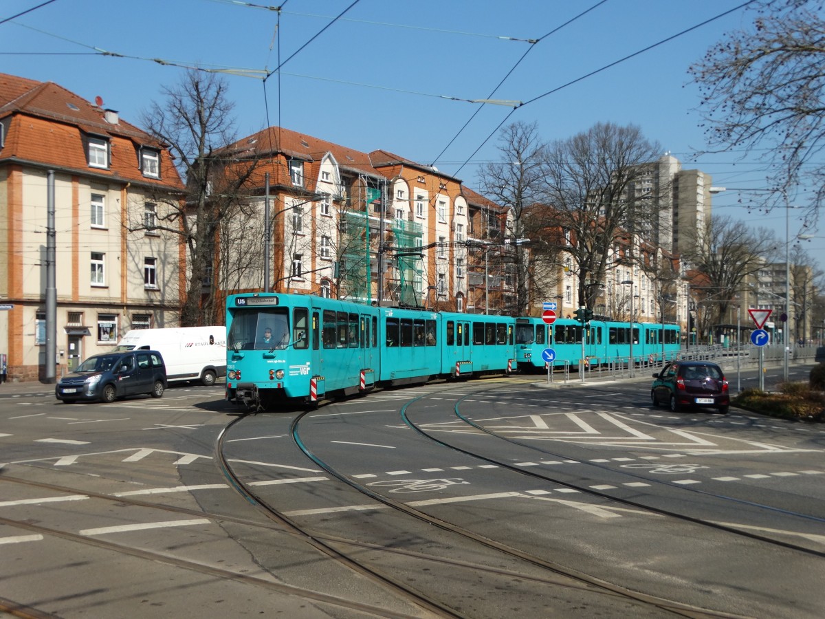 VGF Düwag Ptb Wagen 706 am 18.03.16 in Frankfurt am Main Eckenheim auf der Linie U5 - Bahnbilder.de