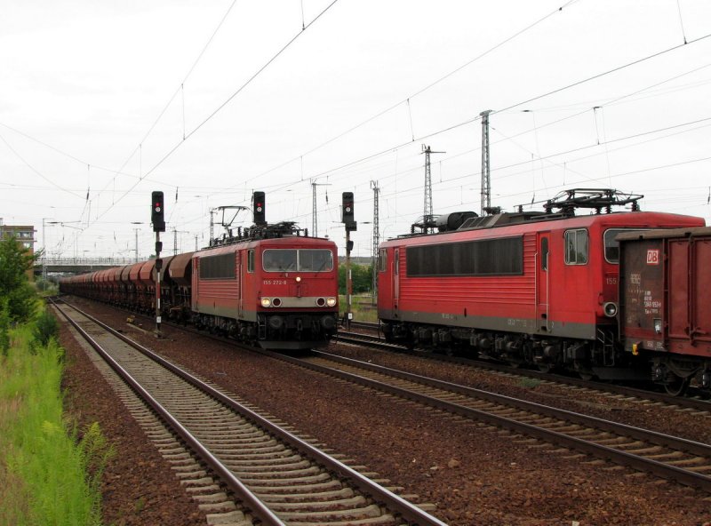 155 272 und 155 212 in Berlin Schönefeld (01.08.2006) - Bahnbilder.de