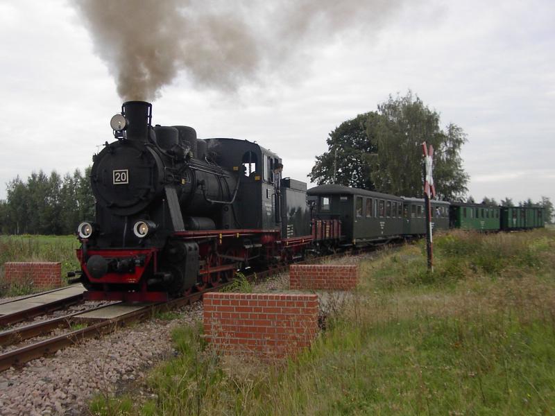 Lok Nr. 20 der Mansfelder Bergwerksbahn im Gleisdreieck Siersleben (2003) - Bahnbilder.de